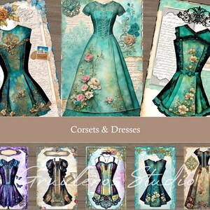 Vintage Dress Journal Pages, Printable Dresses, Lace, Ephemera ...
