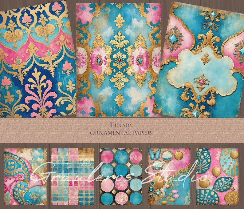 Printable Victorian Paper, Texture Theme, Journal Embellishment, Luxury ...