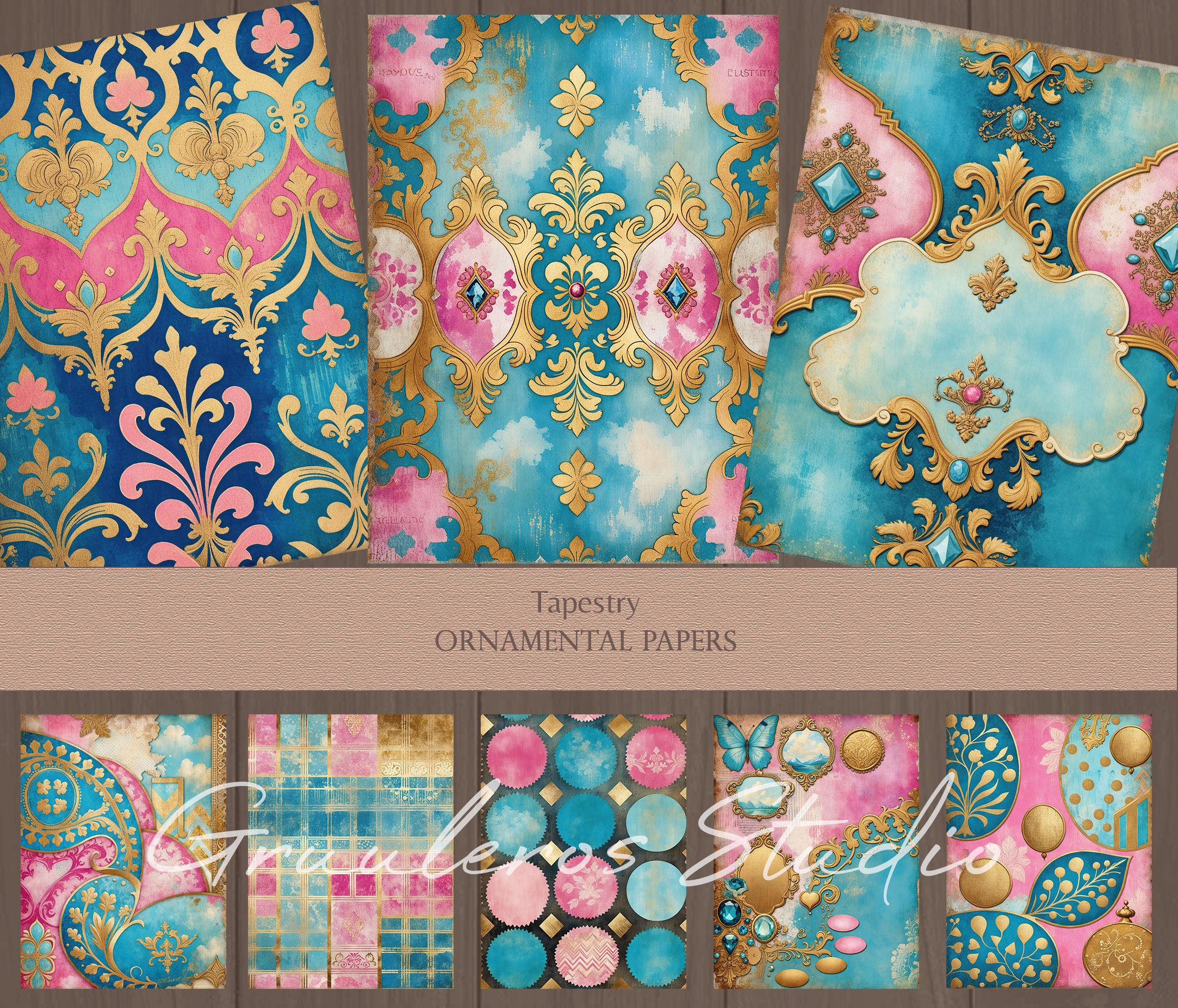 Printable Victorian Paper, Texture Theme, Journal Embellishment, Luxury ...