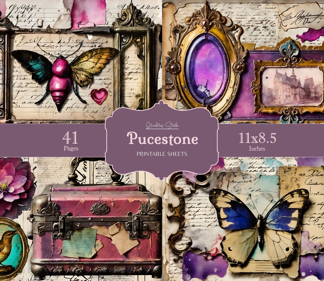 Vintage Antique Junk Journal Kit, Victorian Collage Printables, Digital ...