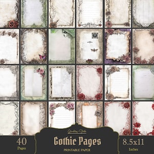 Gothic Stationery Paper, Gothic Writing Paper, Dark Academia Printable ...