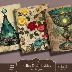 Relics and Antiques, Fantasy Junk Journal Pages, Printable Ephemera for ...