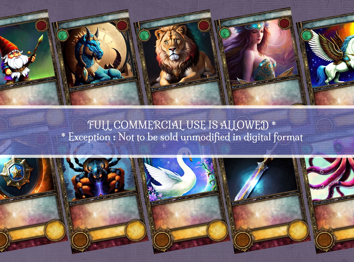 40 1 Fantasy Card Game Templates, Png, Board Game Assets, TCG Card Game ...