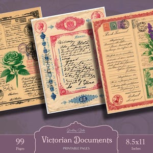 Vintage Handwritten Ephemera, Old Notes, Scholar Pages, Victorian ...