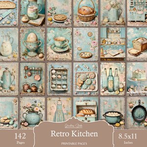 Retro Kitchen Pages, Junk Journal and Scrapbook Paper, Food Images ...