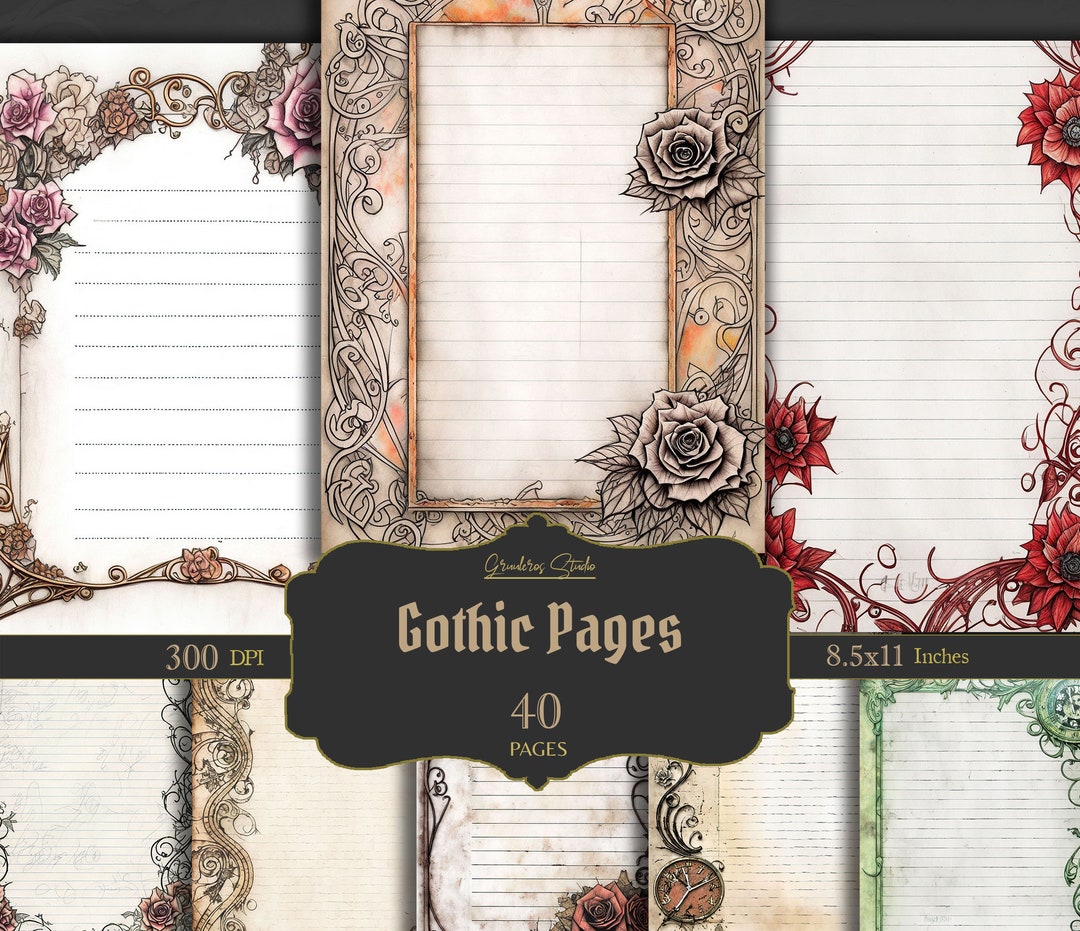 Gothic Stationery Paper, Gothic Writing Paper, Dark Academia Printable ...