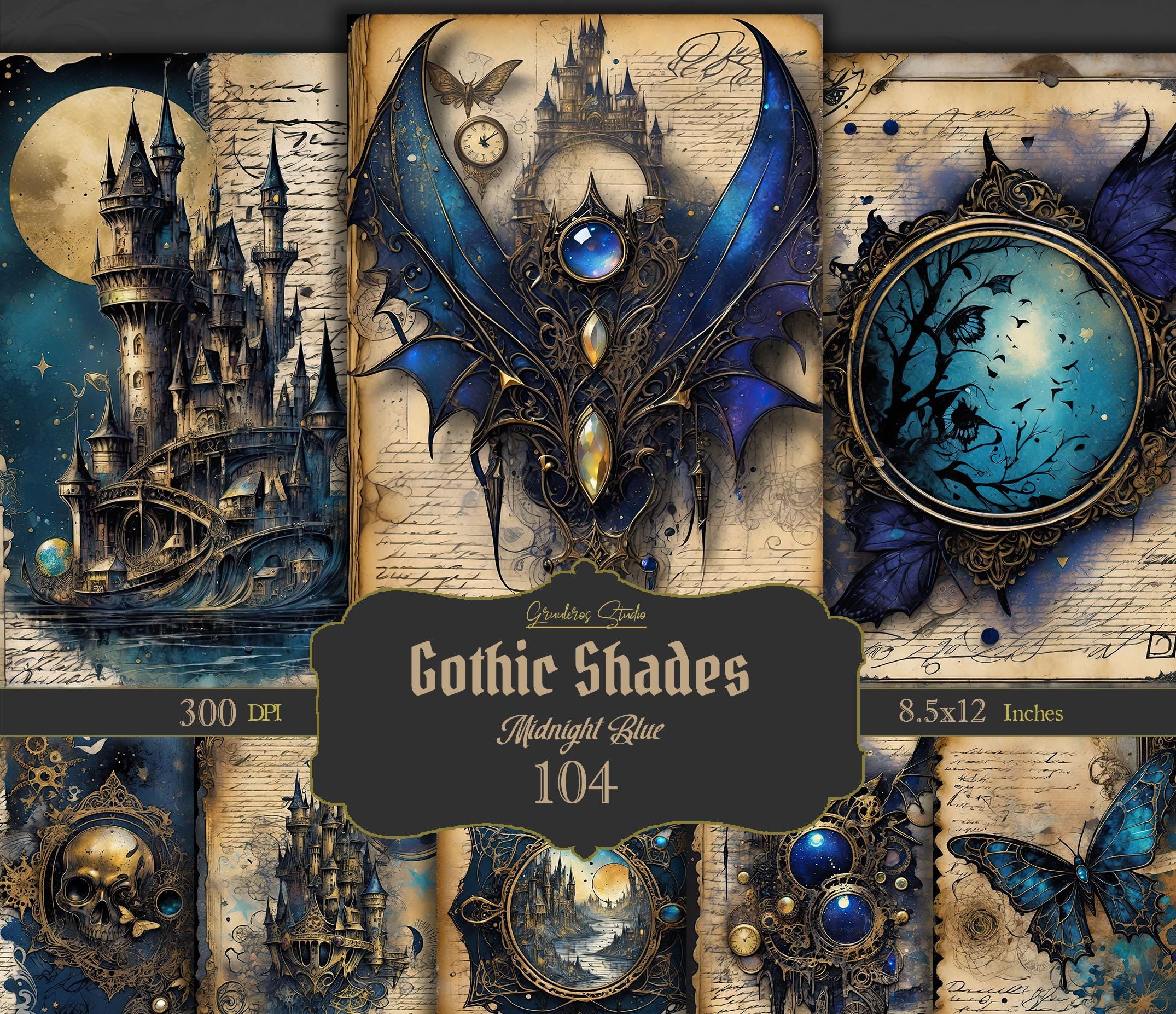 Dark Gothic Old Castle Journal Papers, Junk Journal, Instant Download ...