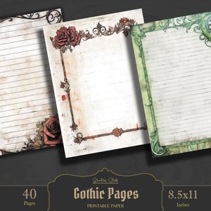 Gothic Stationery Paper, Gothic Writing Paper, Dark Academia Printable ...