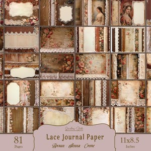 Brown Lace Journal Paper, Brown Lace Printable Paper, Brown Victorian ...