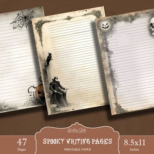 Halloween Printable Stationery Writing Papers, Printable Pumpkins ...