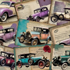 Vintage Cars Junk Journal Kit, Junk Journal Supplies, Journal ...