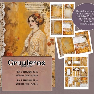 Amber Lace Digital Paper: Shabby Chic Scrapbook Pages (digital Download ...