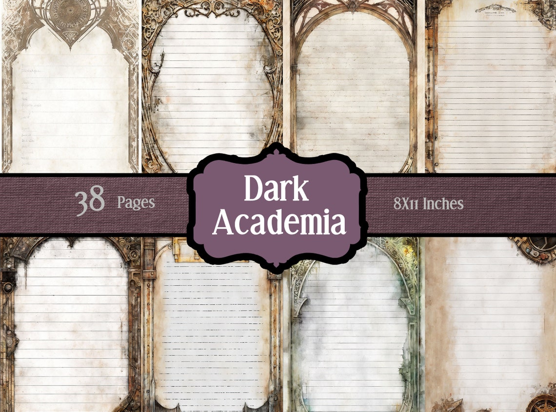 36 Gothic Printable Lined Junk Journal Pages Dark Academia - Etsy
