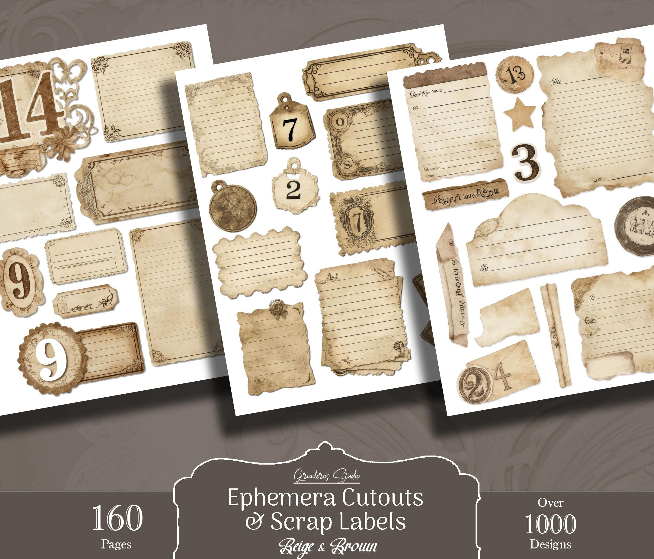 Ephemera Scraps & Cutouts, Vintage Labels, Printable Collage Sheets ...