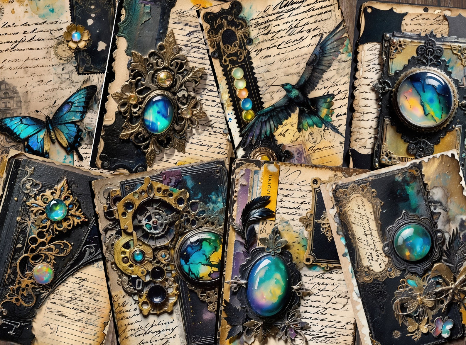 Victorian Goth Junk Journal Kit, Book of Shadows, Digital Download ...