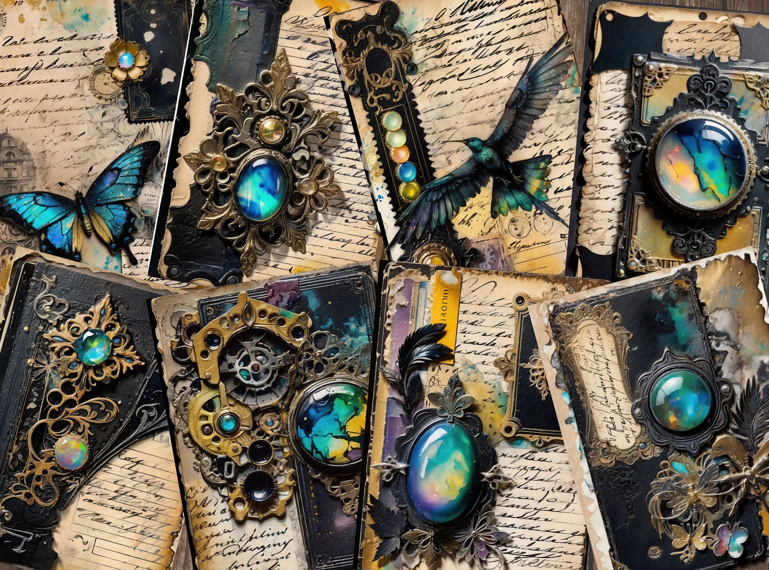 Victorian Goth Junk Journal Kit, Book of Shadows, Digital Download ...