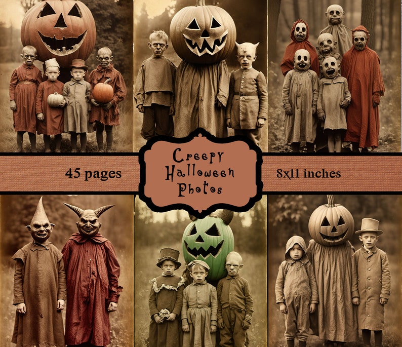 Printable Creepy Vintage Photos Scary Halloween Collage Images Antique ...