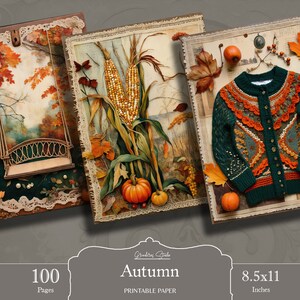 Autumn Junk Journal Kit, Fall Junk Journal Pages, Printable Autumn ...