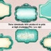 Printable Blank Labels, Cliparts, Turquoise Labels Old Frame Tags for ...