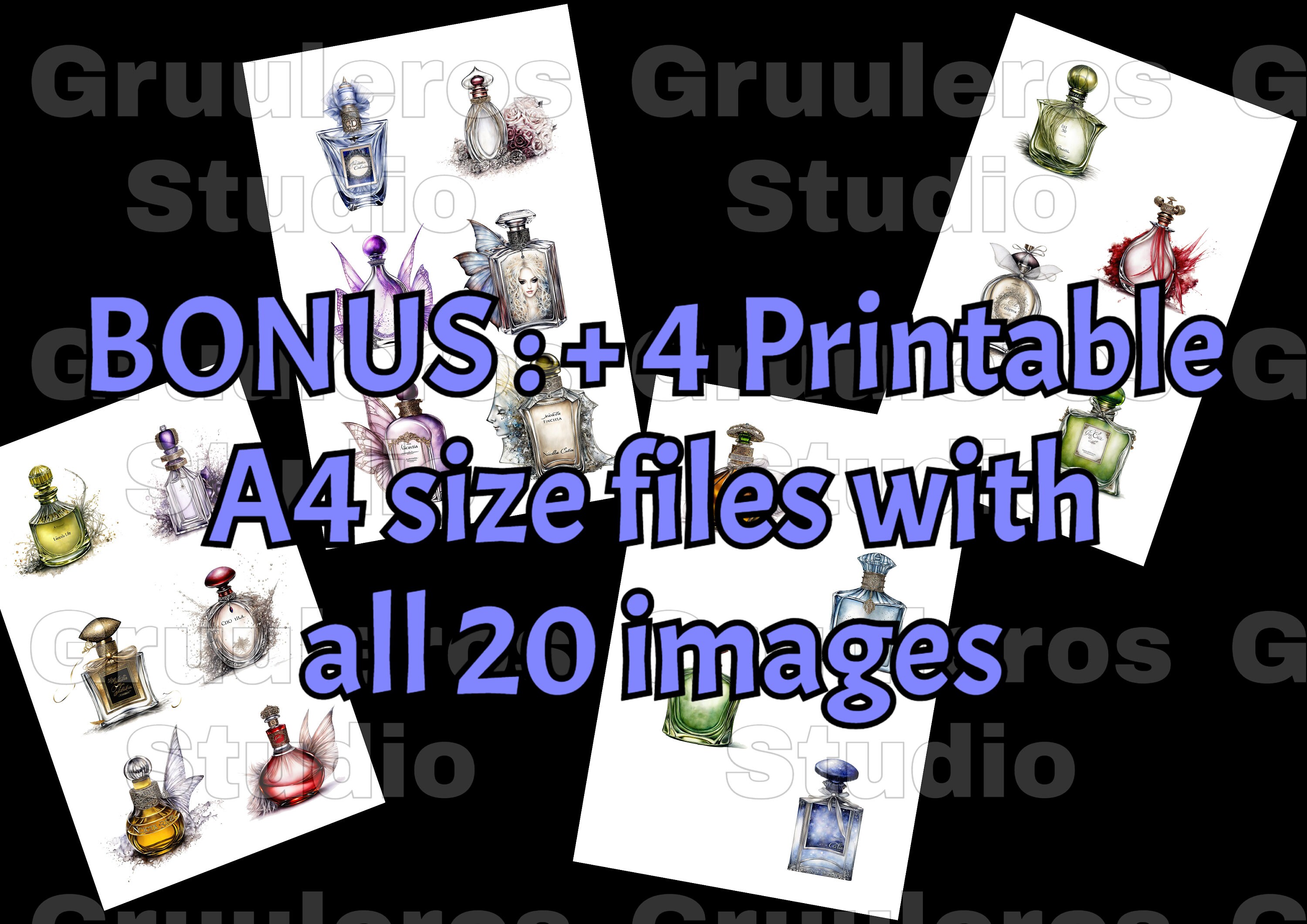 20 Fantasy Perfume Bottles Clip Art Transparent Background - Etsy