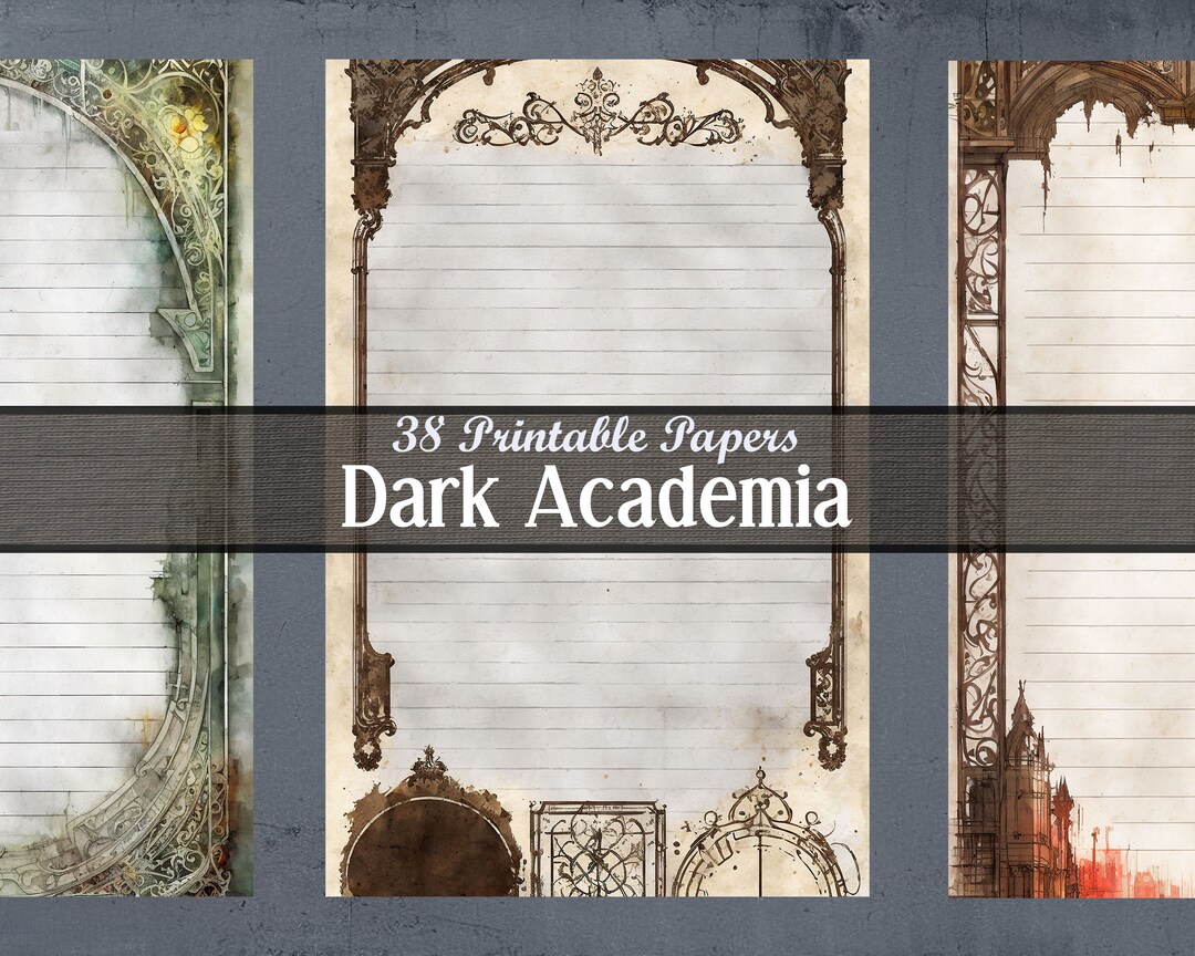 36 Gothic Printable Lined Junk Journal Pages Dark Academia - Etsy