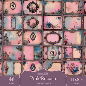 Pink Victorian, Printable Papers, Pink Antique Papers, Digital Download ...
