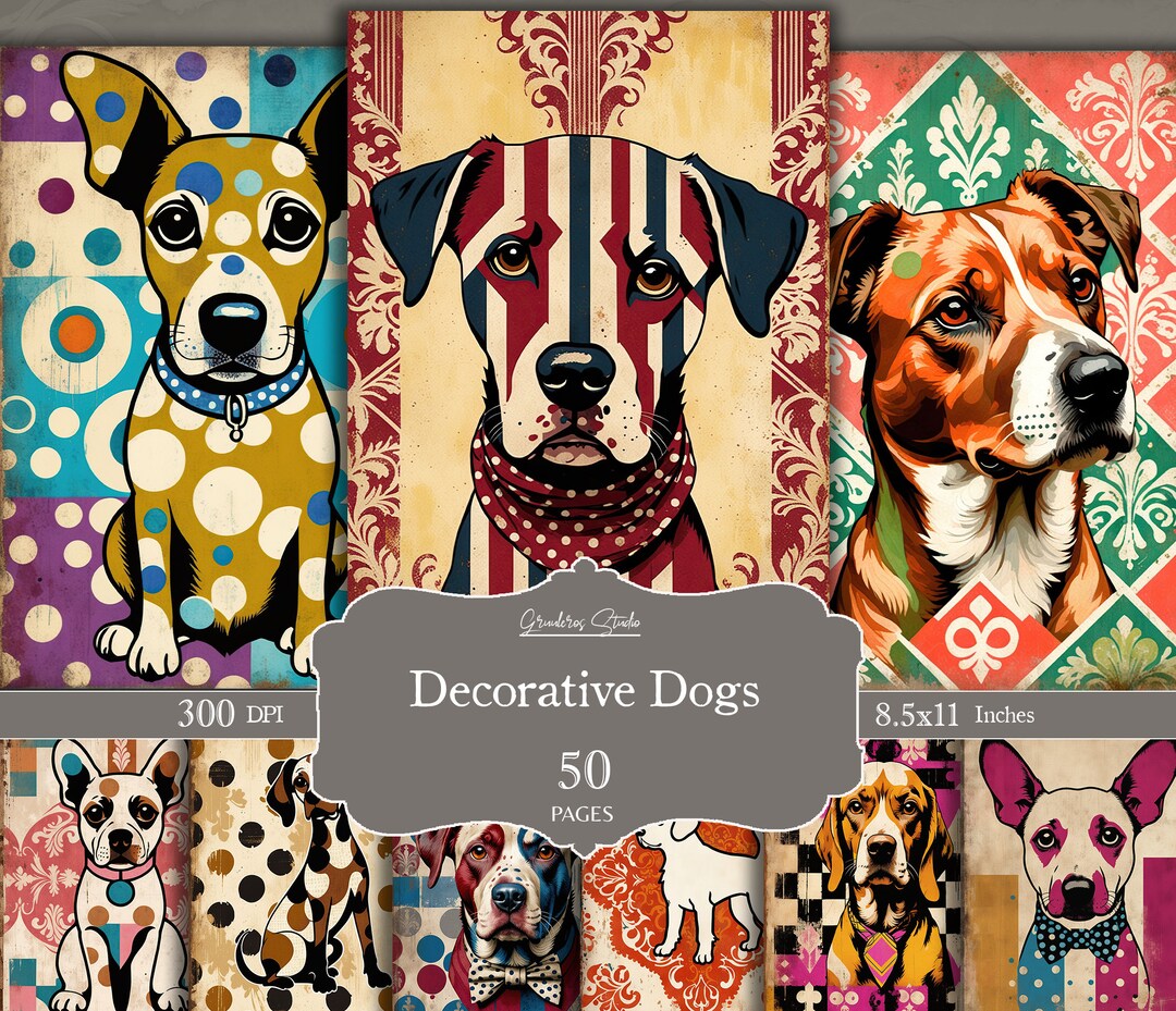 Dogs Journal, Printable, Junk Journal Kit, Grunge Pages, Dog Digital ...