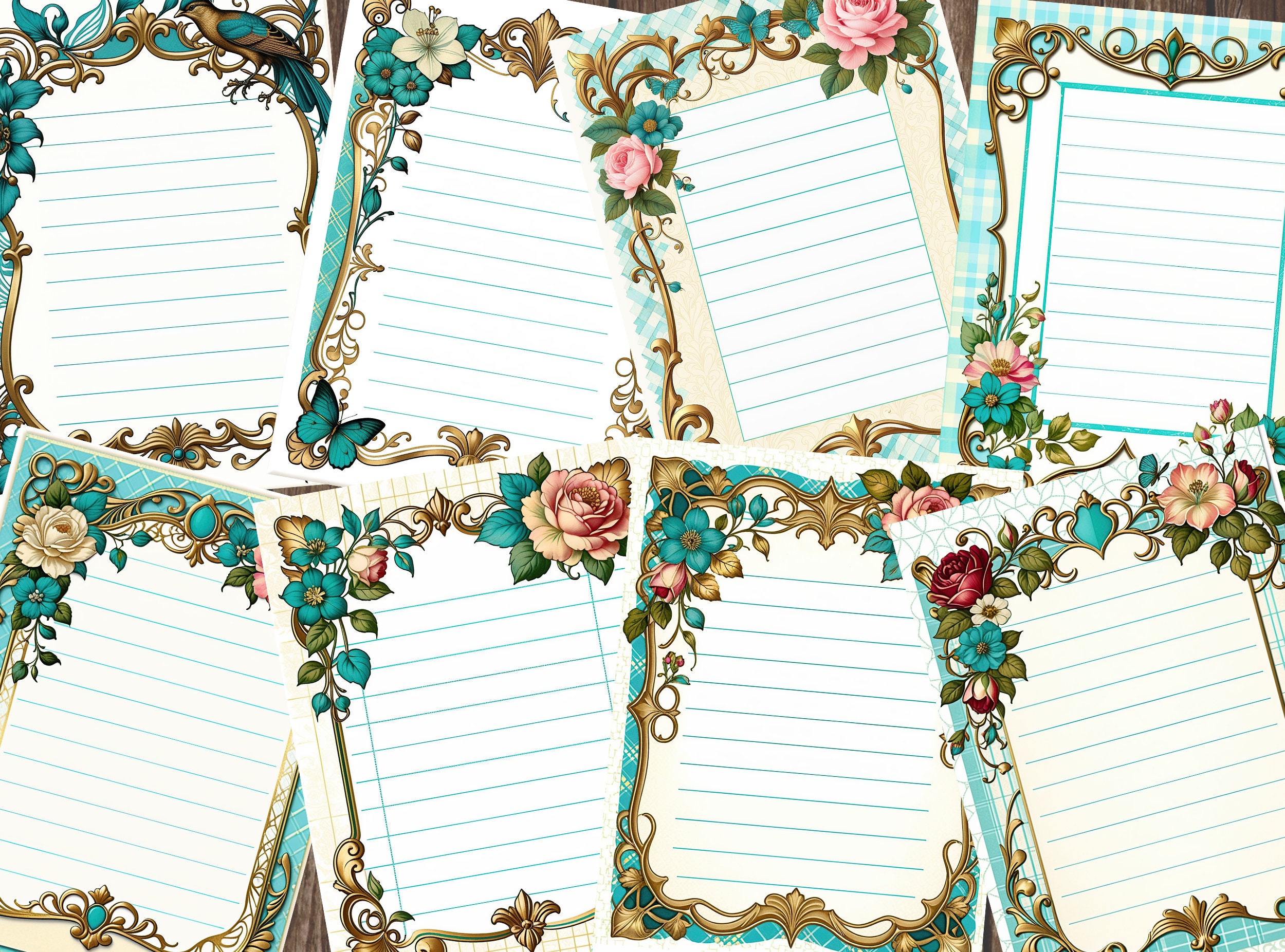 Writing Paper Pack, Printable Stationery Lined Paper, Printable ...