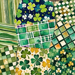 St.patricks Day Junk Journal Paper, Four Leaf Clover, Scrapbook Sheets ...