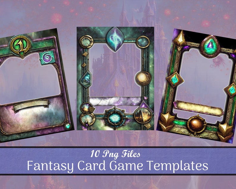 10 Fantasy Card Game Templates Png Board Game Assets TCG - Etsy