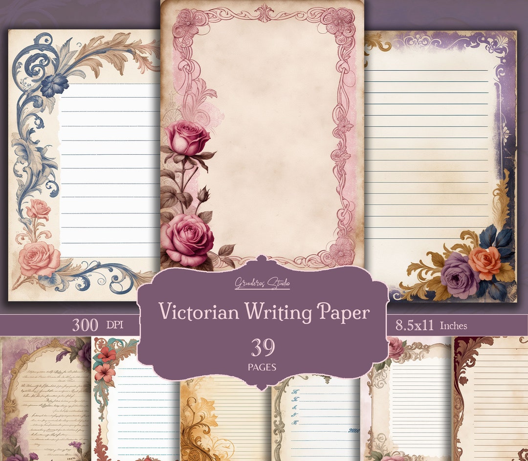 Victorian Writing Paper, Filigree Pages, Collage Printable Junk Journal ...