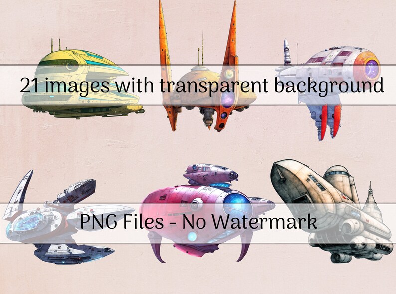 21 Spaceship Clipart PNG High Resolution Starship Cliparts - Etsy