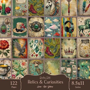 Relics and Antiques, Fantasy Junk Journal Pages, Printable Ephemera for ...