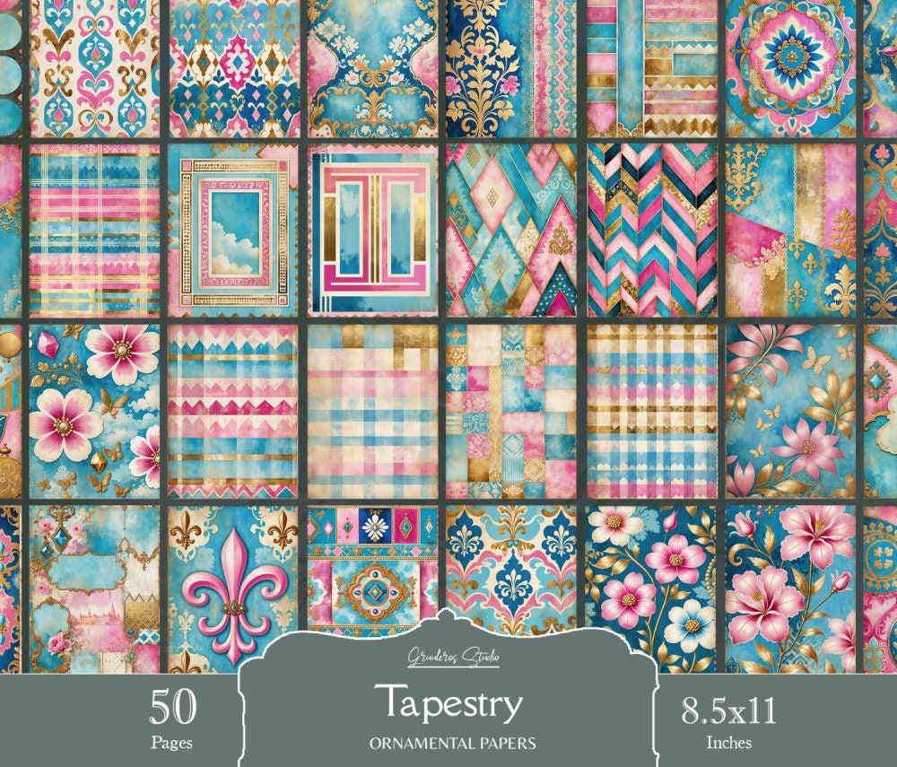 Printable Victorian Paper, Texture Theme, Journal Embellishment, Luxury ...