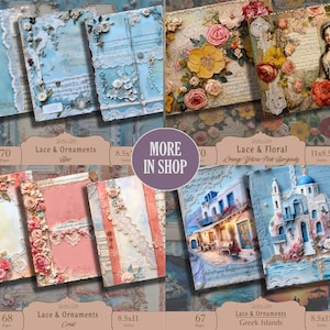 Lace Junk Journal, Printable, Black Lace Images, Lace Digital Journal ...