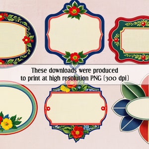 Vintage Blank Labels, Vintage Floral Labels, PNG & A4 Files, Old Labels ...