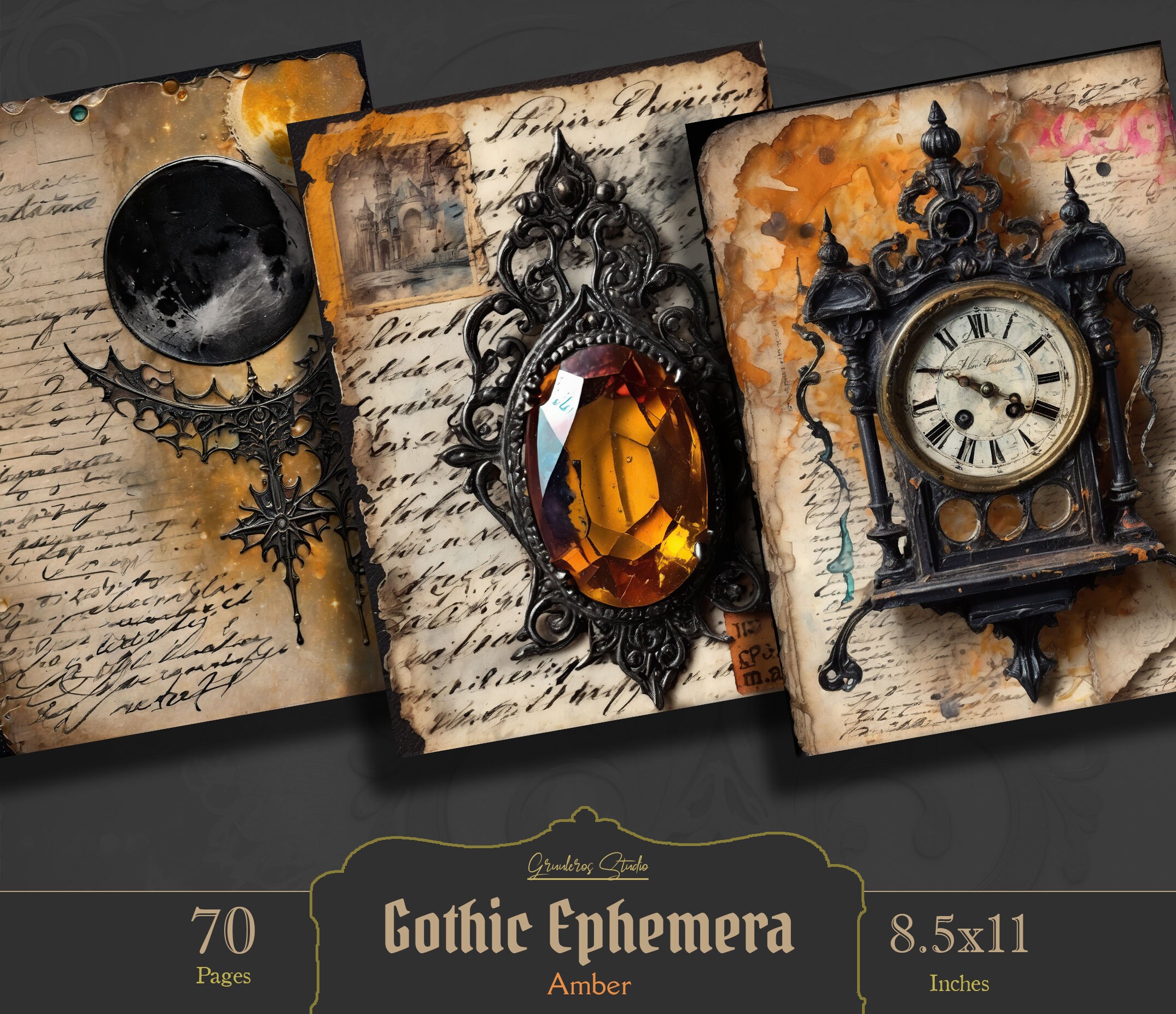 Victorian Goth Junk Journal Kit, Book of Shadows, Digital Download ...