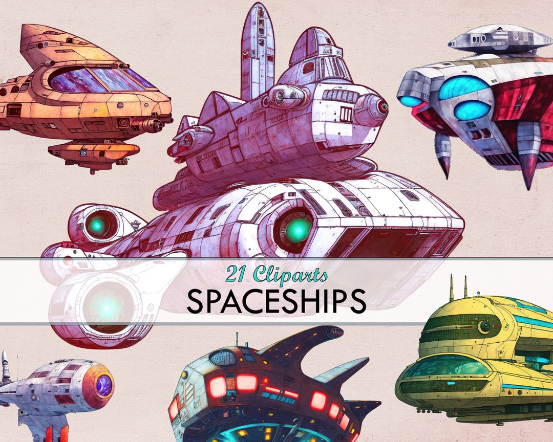 21 Spaceship Clipart PNG High Resolution Starship Cliparts - Etsy