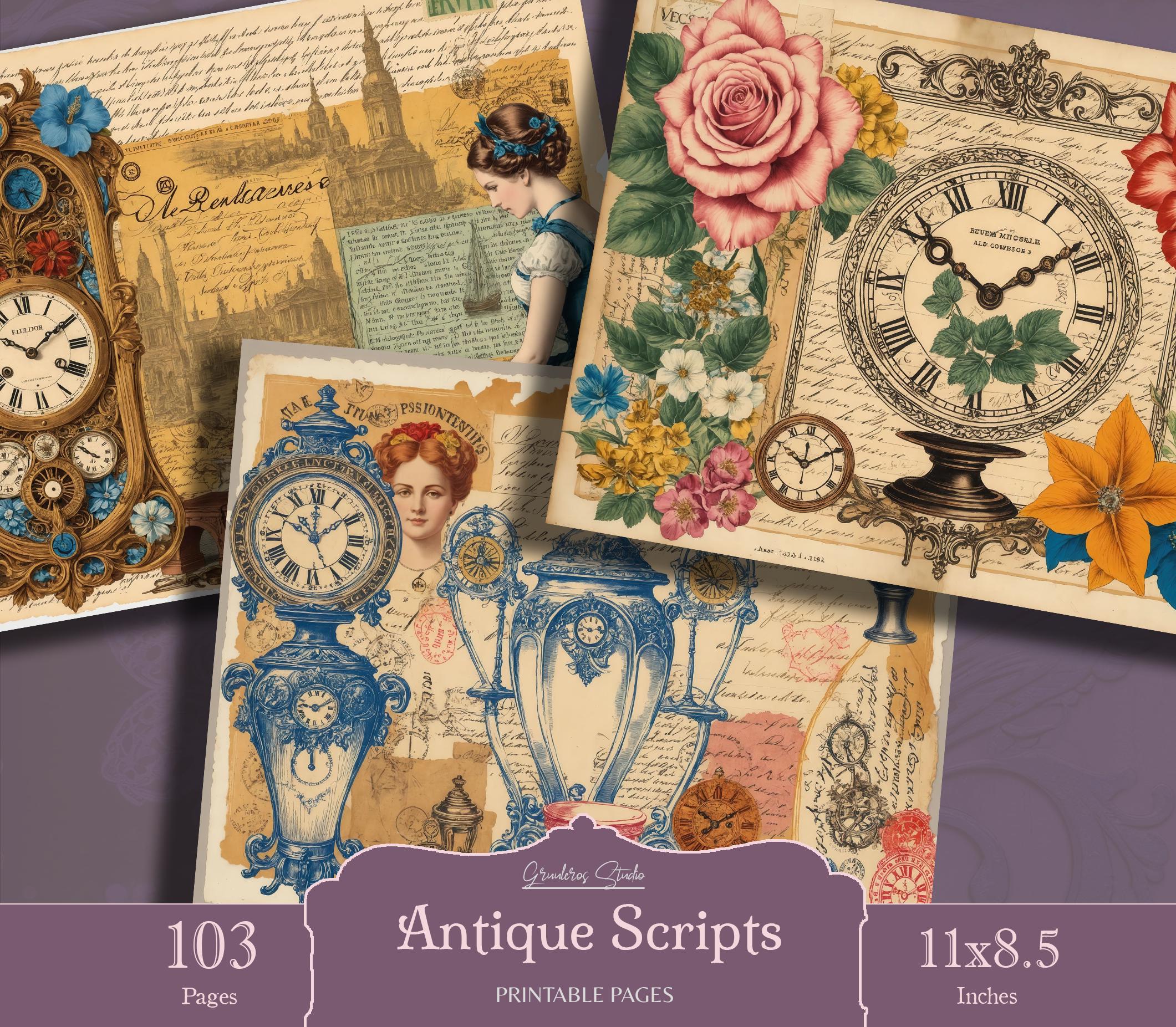 Victorian Printable Journal Kit, Antique Papers, Handwritten Style ...