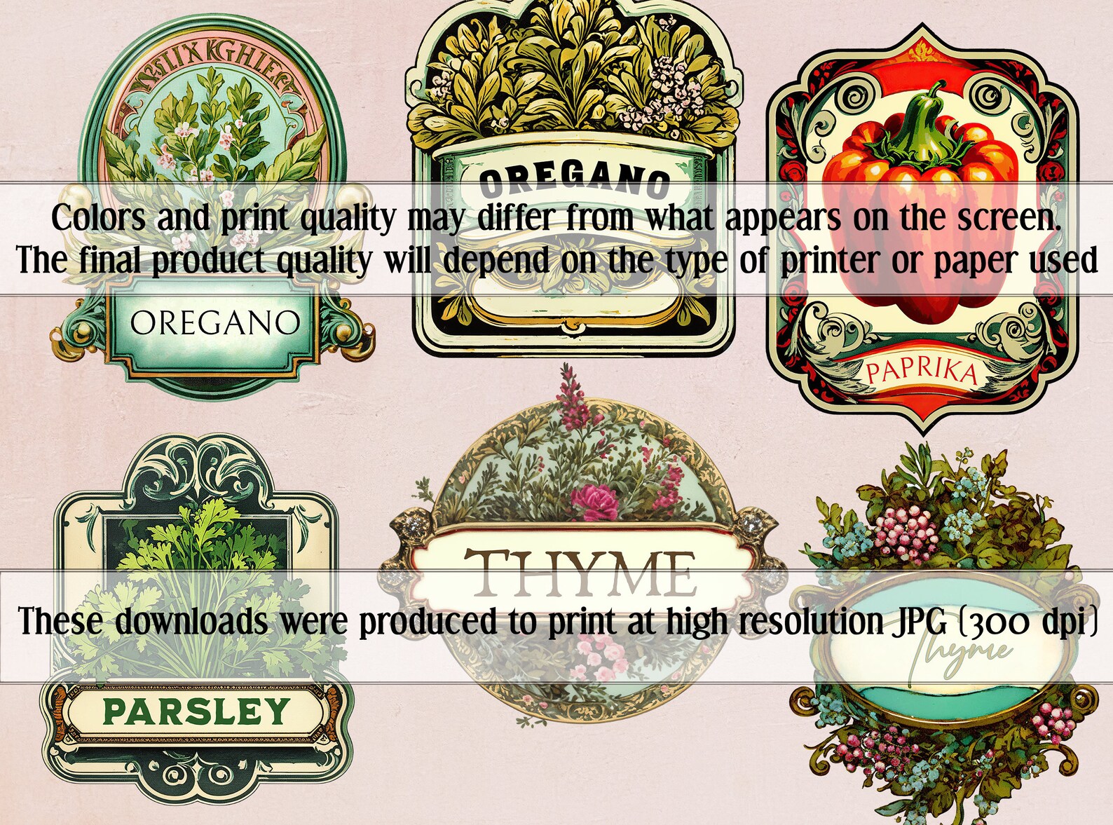 Printable Spice Labels Herb Labels Seasoning Labels Vintage - Etsy