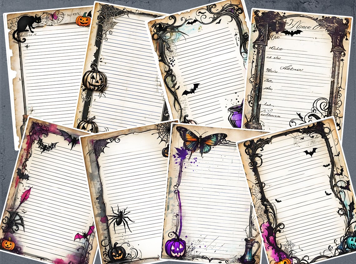 Halloween Printable Stationery, Black Cat Stationery, Letter Writing ...