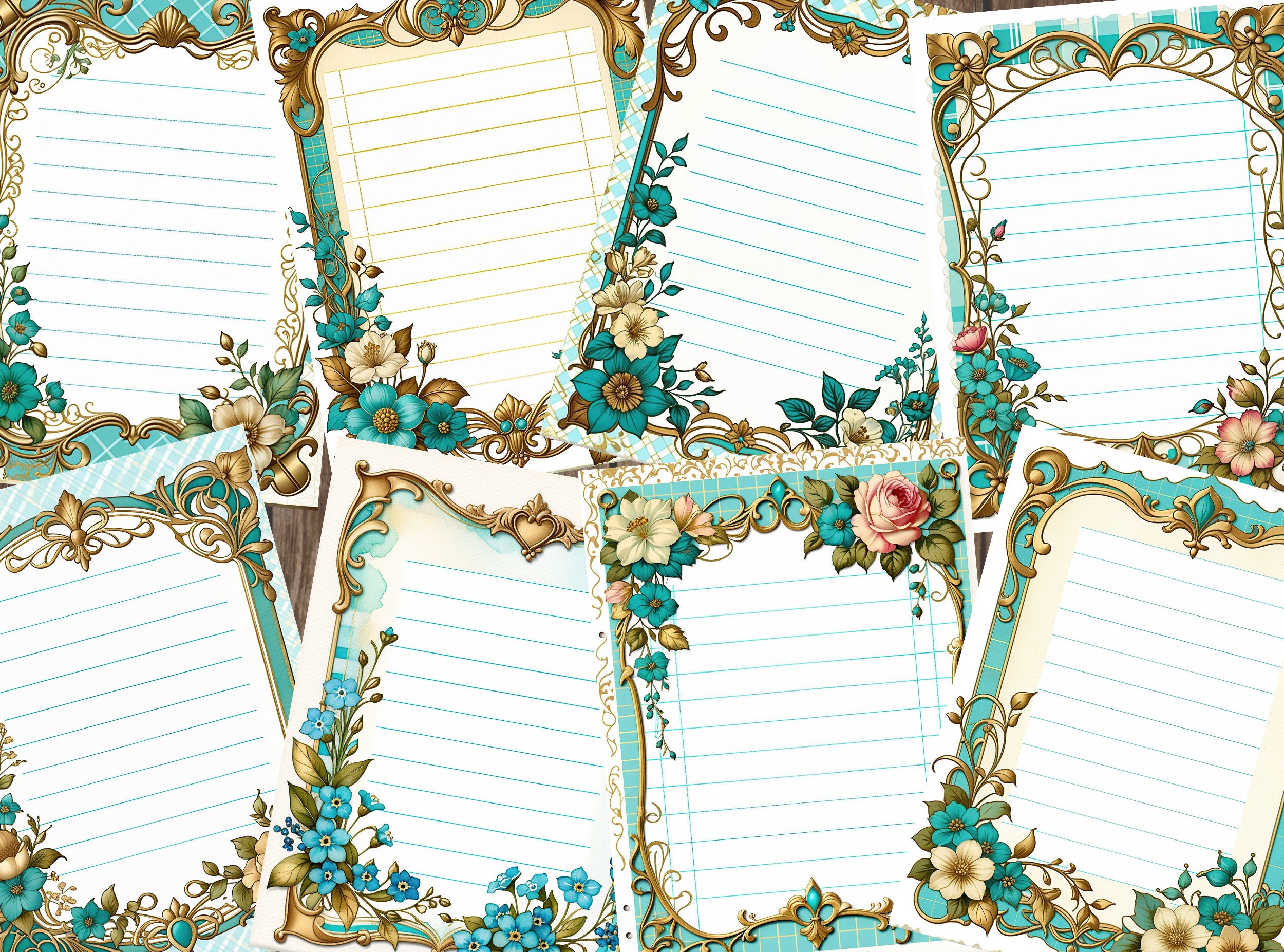 Writing Paper Pack, Printable Stationery Lined Paper, Printable ...