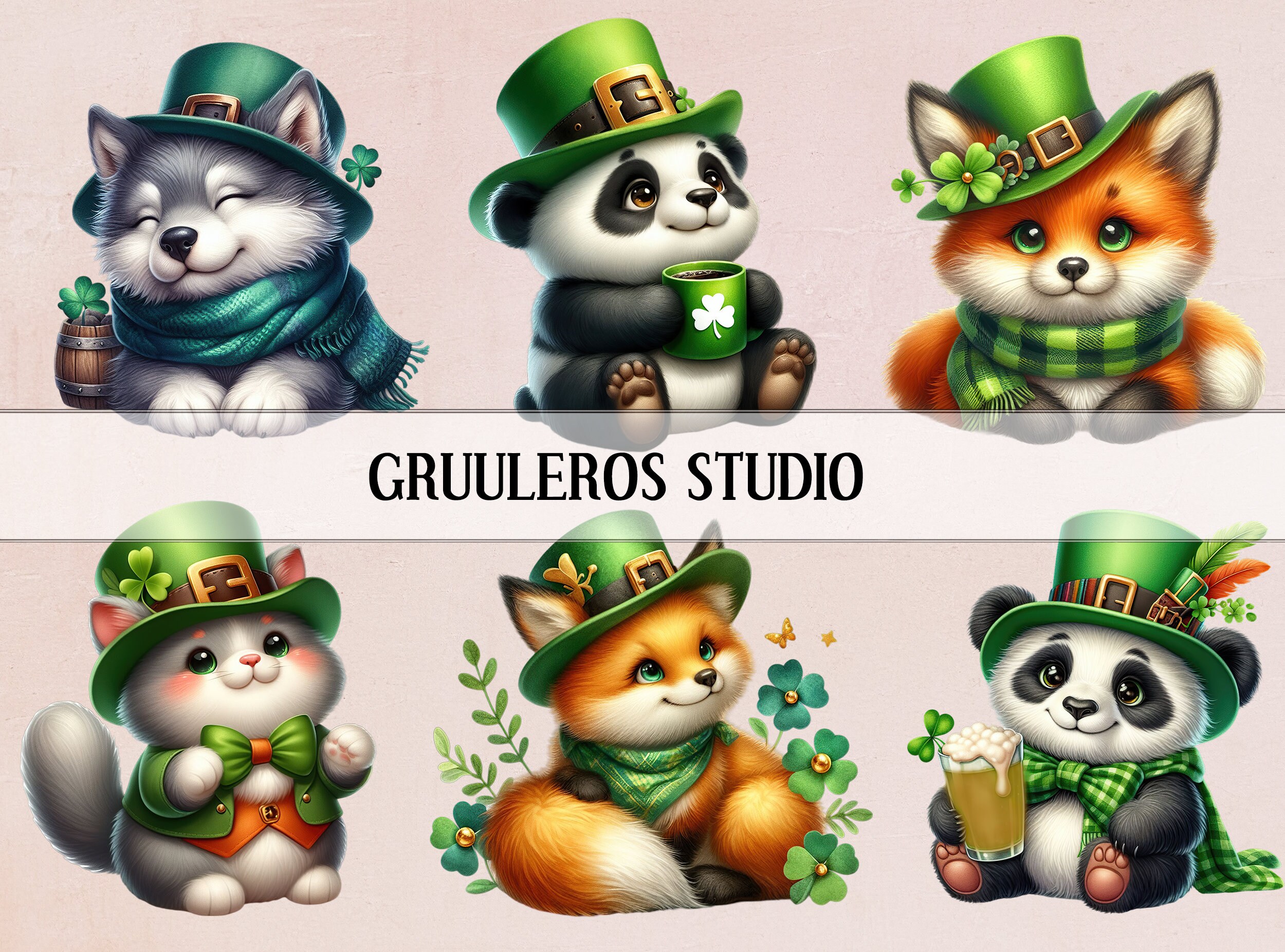 30 PNG St.patrick’s Day Animals Clipart, Transparent Background, Bonus ...