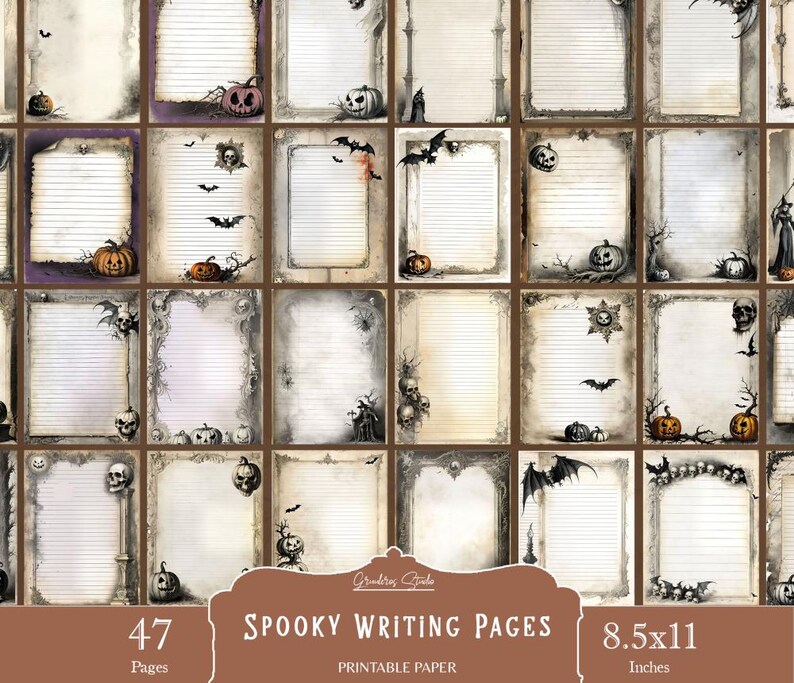 Halloween Printable Stationery Writing Papers, Printable Pumpkins ...
