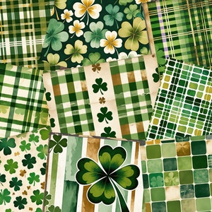 St.patricks Day Junk Journal Paper, Four Leaf Clover, Scrapbook Sheets ...