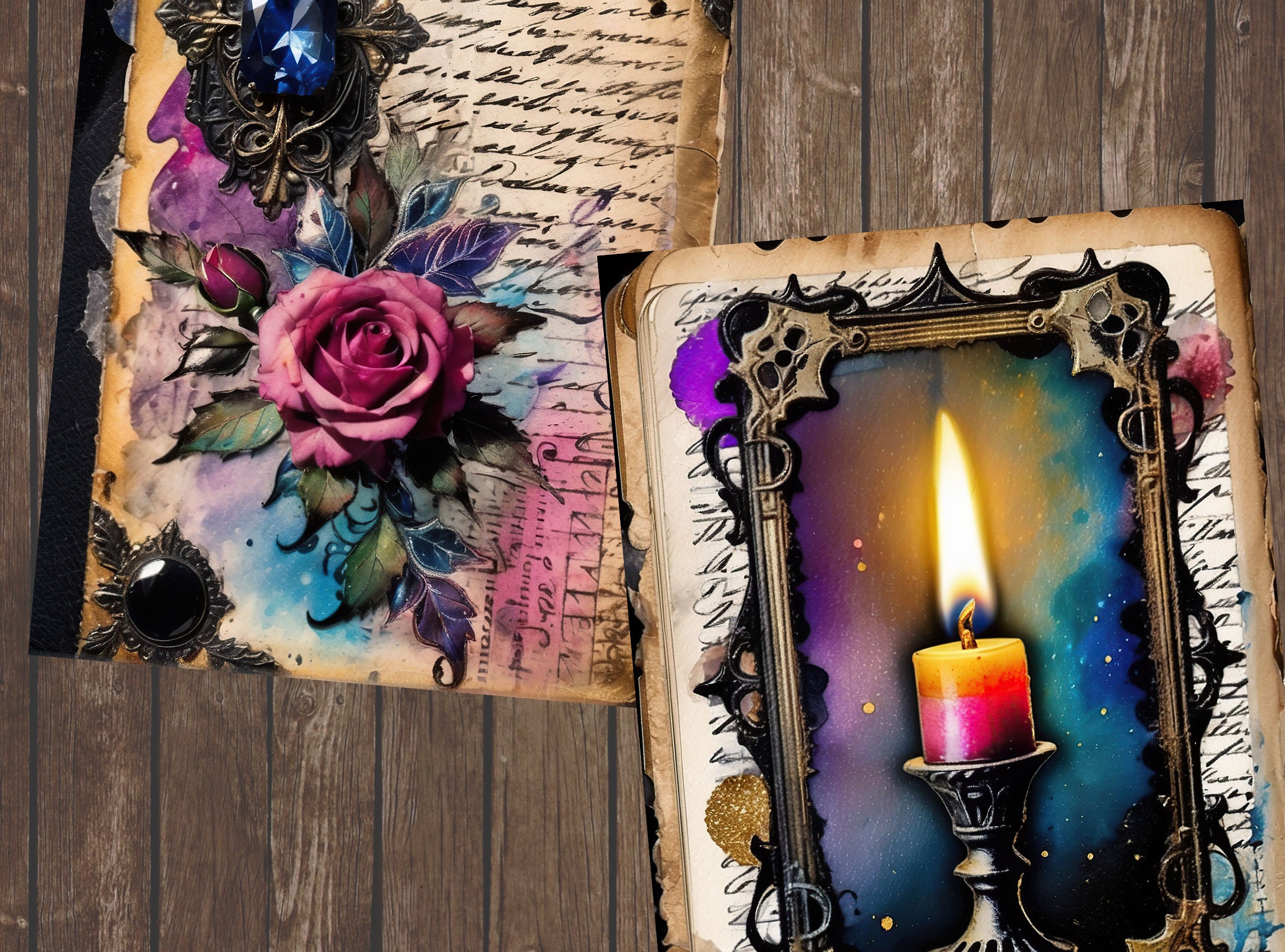 Victorian Goth Junk Journal Kit, Book of Shadows, Digital Download ...