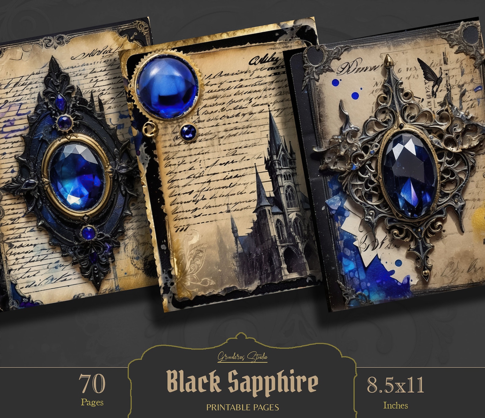 Victorian Goth Junk Journal Kit, Book of Shadows, Digital Download ...