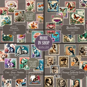 Fake Stamps, Vintage Travel Stamps, Cars, Trains, Bikes, Ships ...