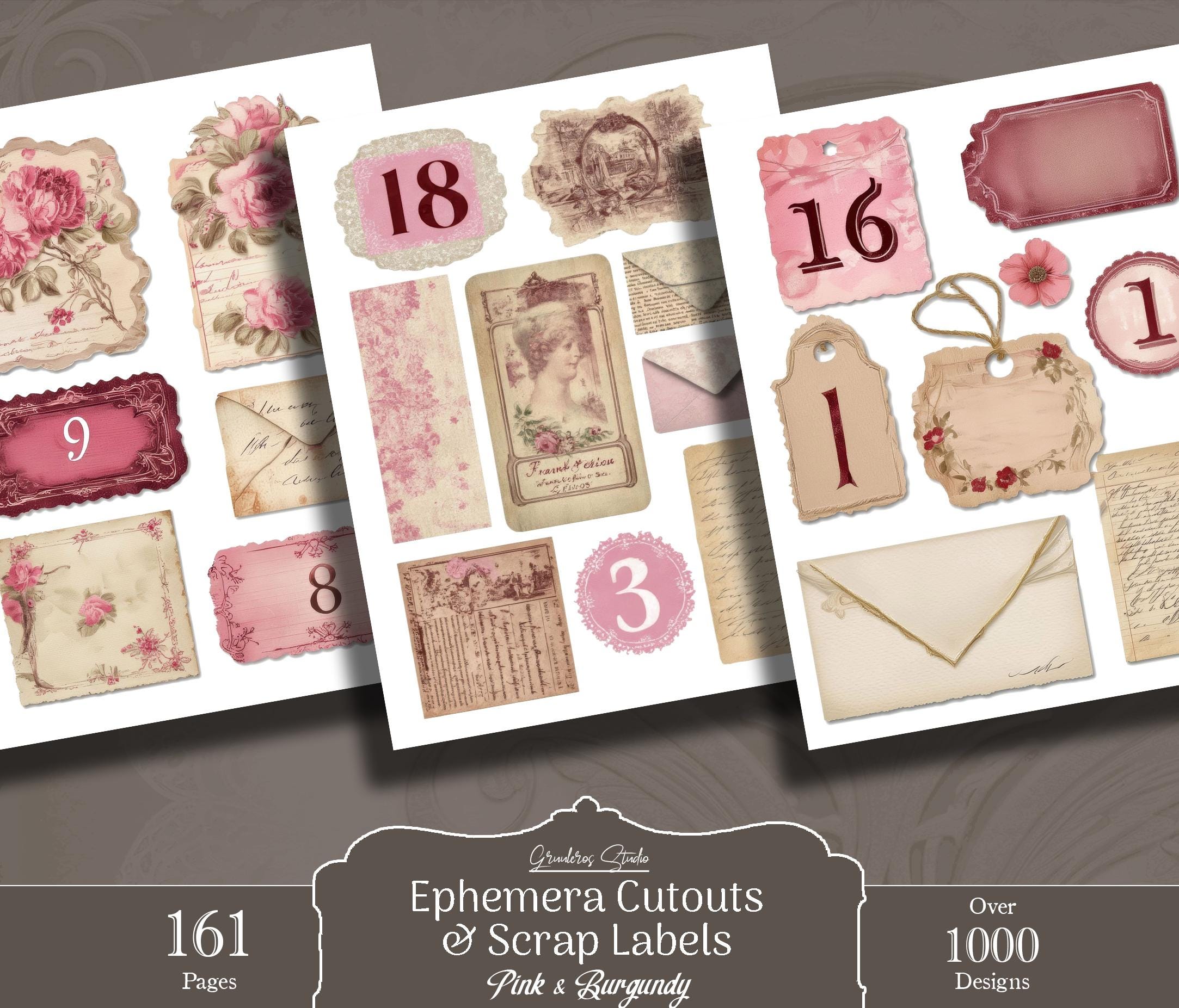 Scrapbook Clusters Kit, Scrap Paper Ephemera, Junk Journal Cutouts ...