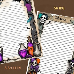 Halloween Printable Stationery, Black Cat Stationery, Letter Writing ...